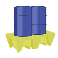 Tarima Antiderrames para 4 tambos industriales TAD1010 - INDUSTRIAL Pallets